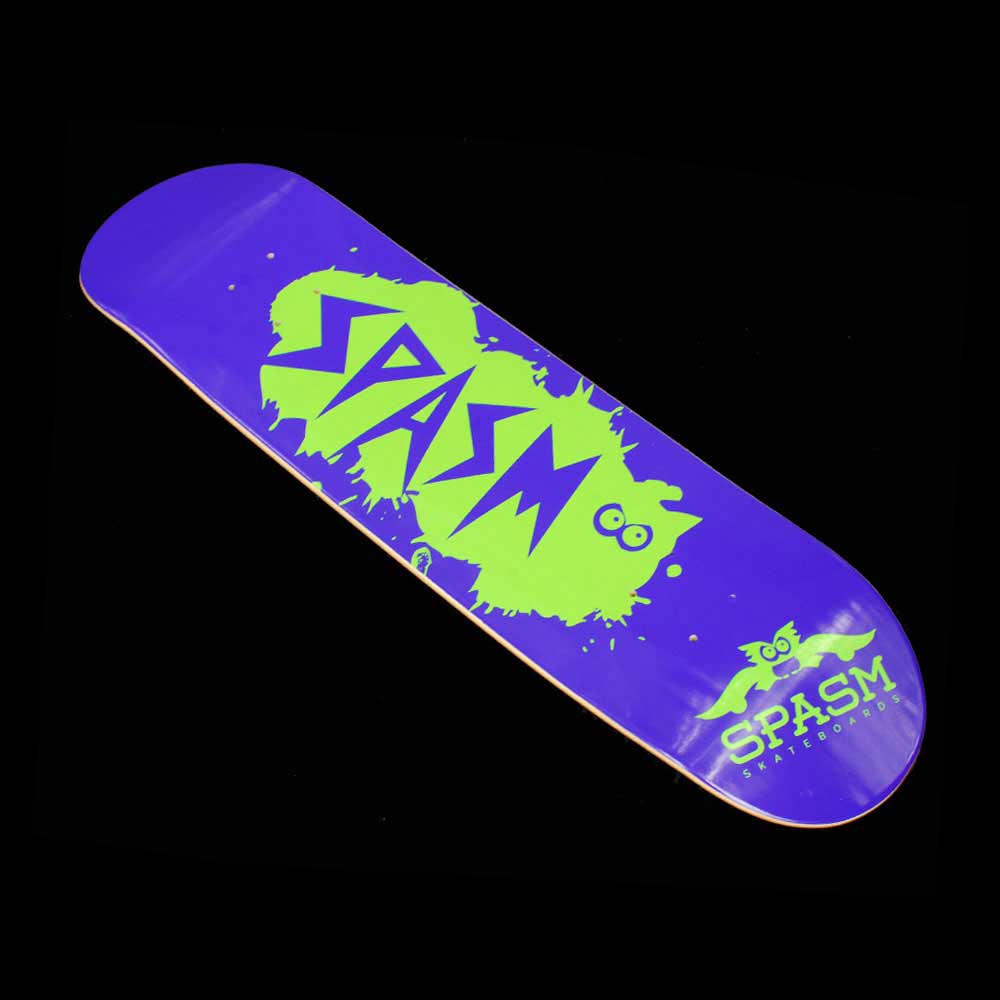 SPASM Skateboards - OWL GRAPHIC DECK - PURPLE/GREEN