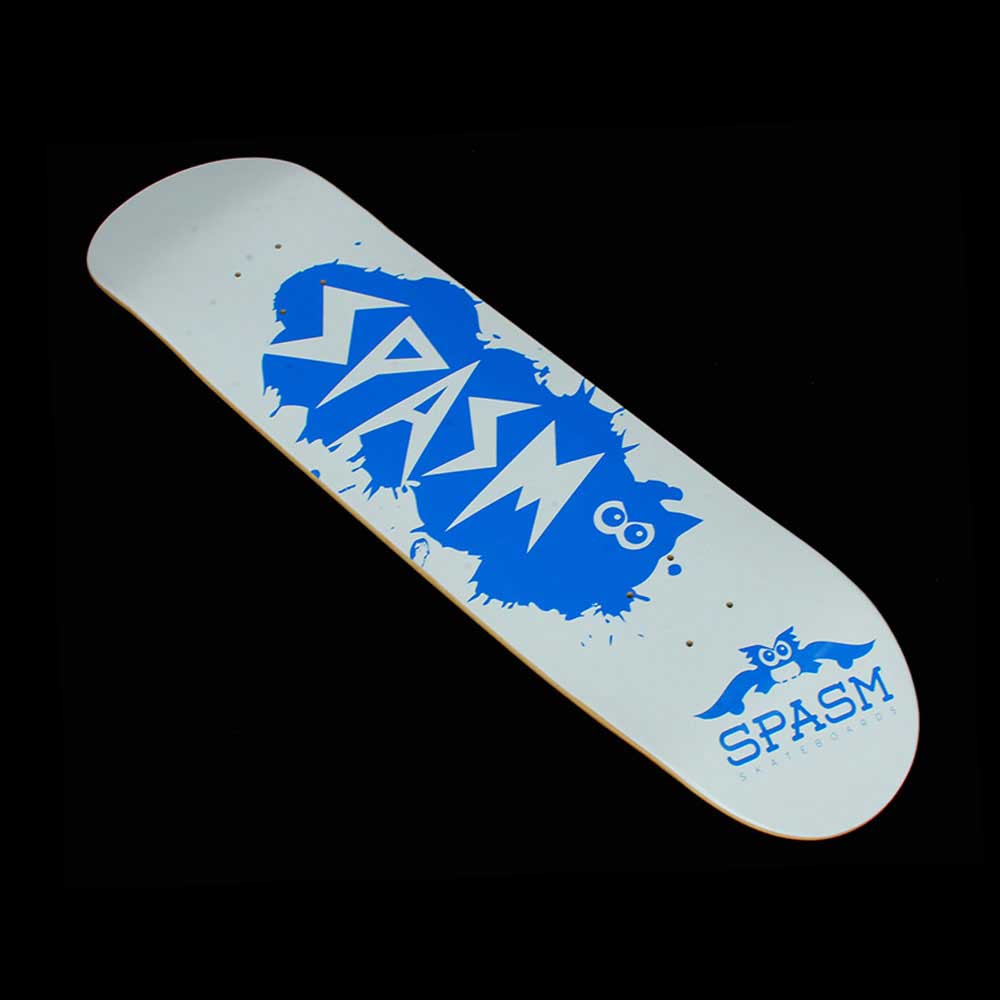 SPASM Sskateboards - OWL GRAPHIC DECK - WHITE/BLUE