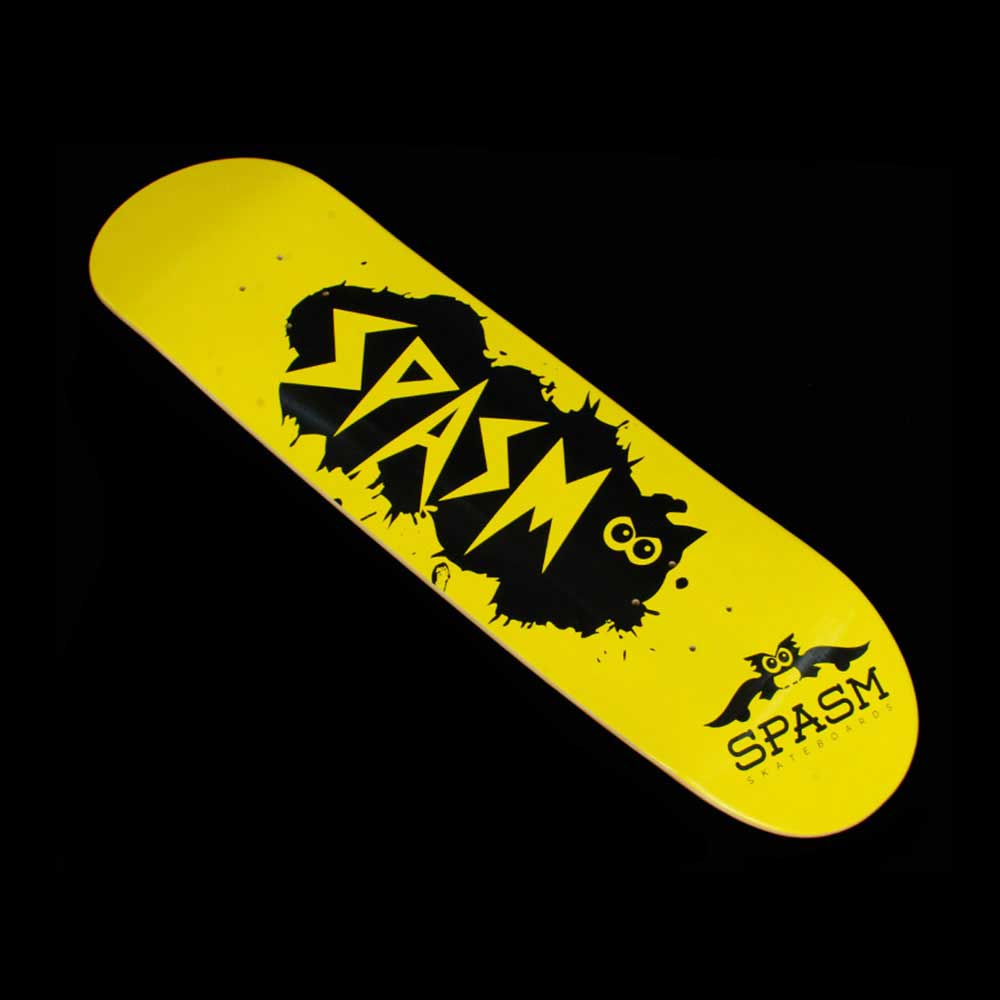SPASM Skateboards - OWL GRAPHIC DECK - YELLOW/BLACK